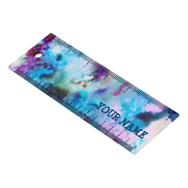 Colorful Abstract Art Watercolor CUSTOMIZE Ruler | Zazzle
