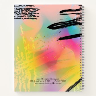 Colorful abstract background notebook | Zazzle