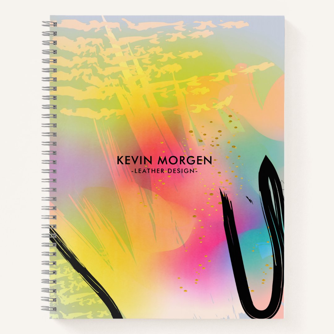 Colorful abstract background notebook | Zazzle