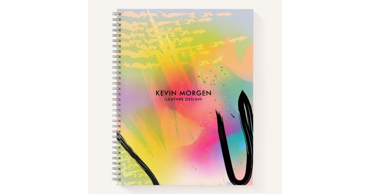Colorful abstract background notebook | Zazzle