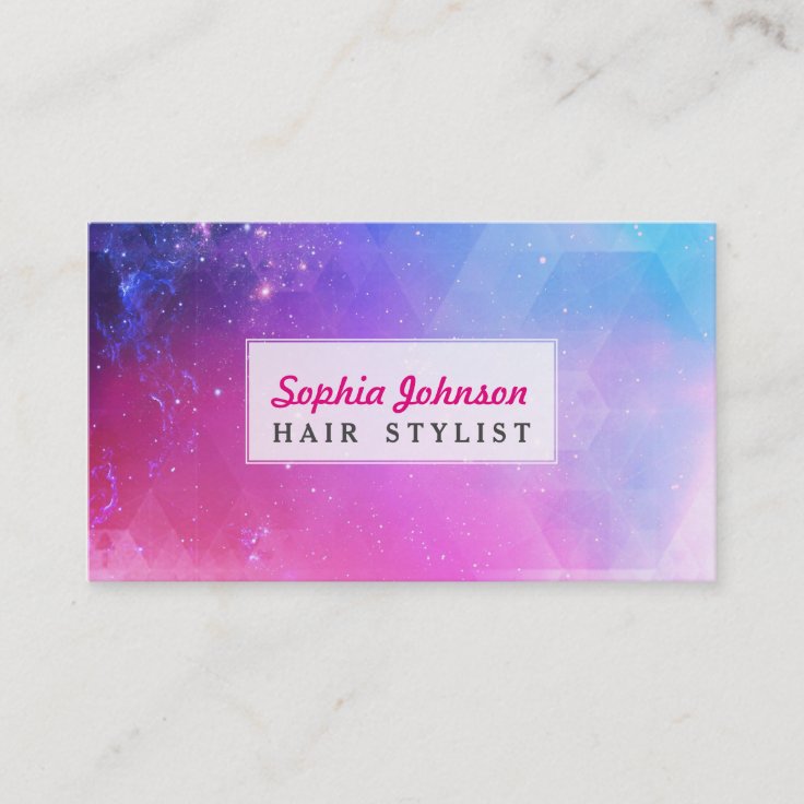 Colorful Abstract Geometric Sky Galaxy Business Card | Zazzle