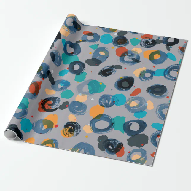 Colorful abstract hand-drawn circles pattern wrapping paper | Zazzle Colorful abstract hand-drawn circles pattern wrapping paper | Zazzle