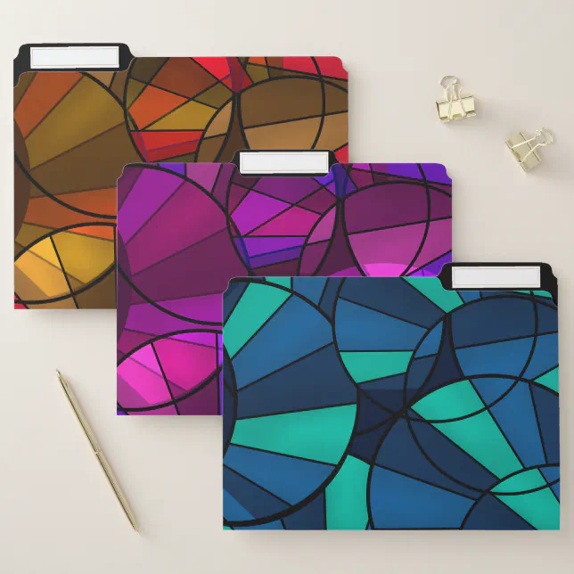 Colorful abstract pattern file folder | Zazzle