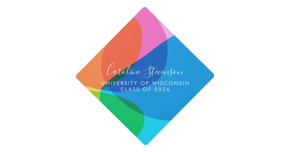 Colorful Abstract Rainbow Fun Custom Graduation Graduation Cap Topper ...