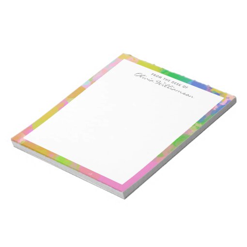 Colorful Abstract Rainbow Painting Personalized Notepad | Zazzle