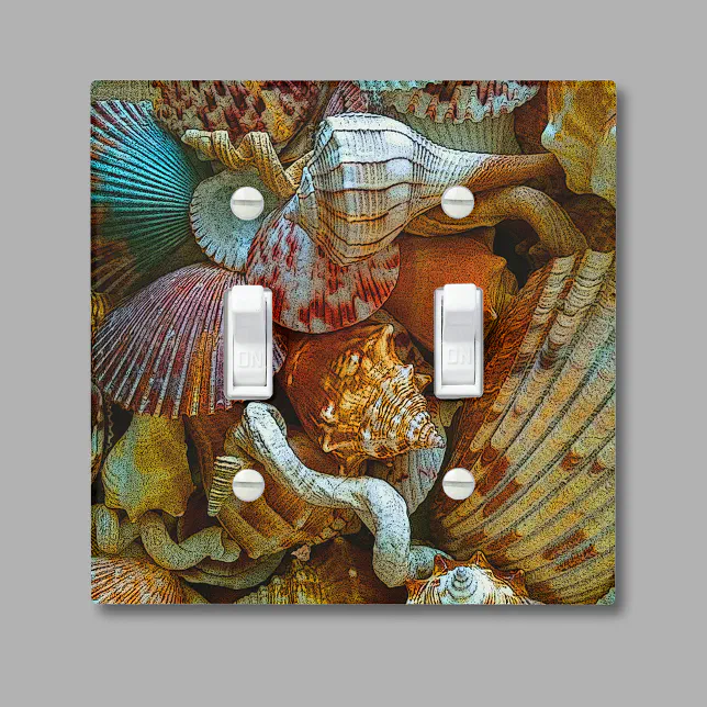 Colorful Abstract Seashells Pattern Light Switch Cover | Zazzle