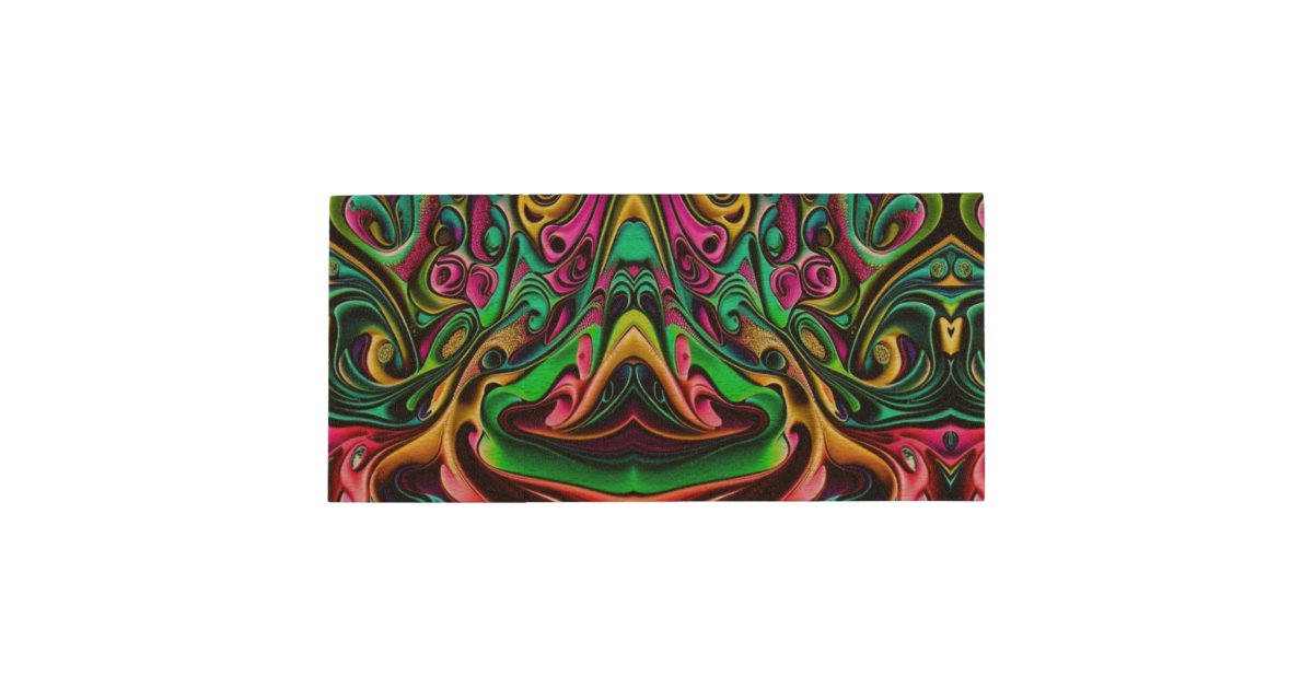 Colorful Abstract Swirls Design Wood Flash Drive | Zazzle