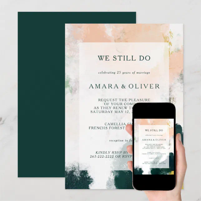 Colorful Abstract We Still Do Vow Renewal Invitation | Zazzle