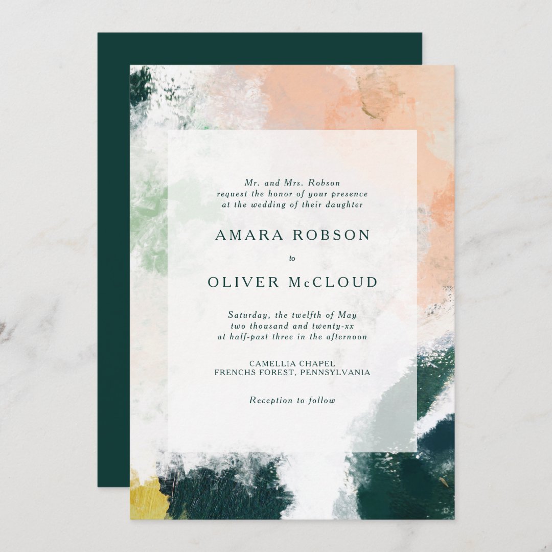 Colorful Abstract Wedding Invitation | Zazzle