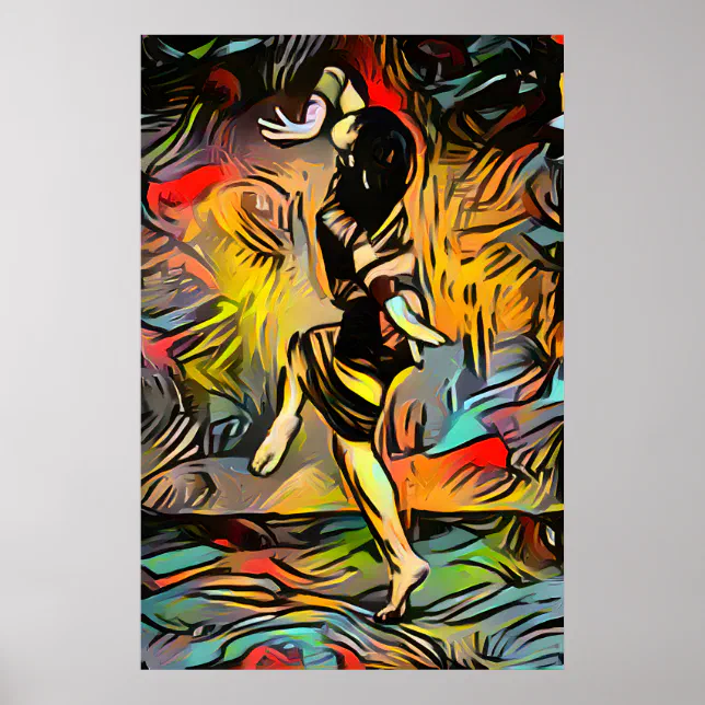 Colorful Abstract Woman Dancing Poster | Zazzle
