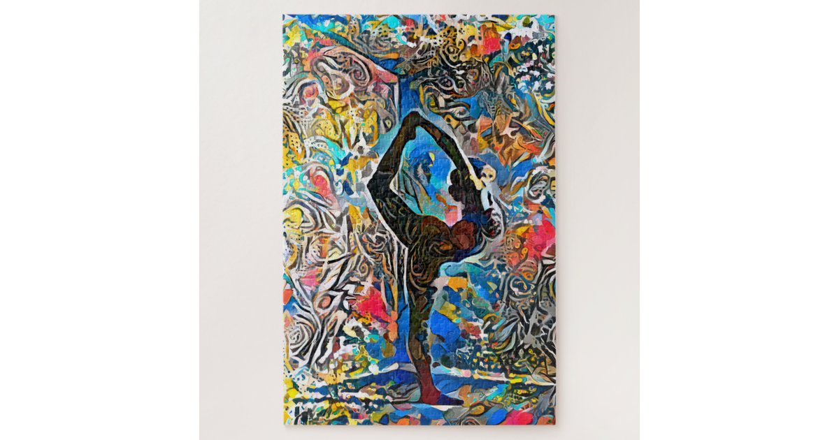 Colorful Abstract Yoga Pose | Challenging Hard Jigsaw Puzzle | Zazzle