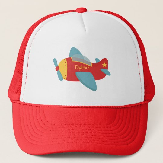 Colorful & Adorable Cartoon Aeroplane Trucker Hat | Zazzle.com