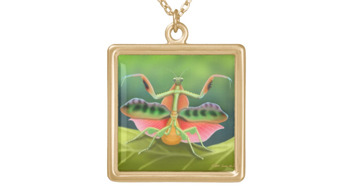 Colorful African Praying Mantis Necklace | Zazzle