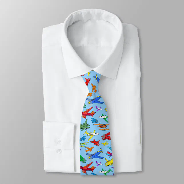 Colorful Airplanes Pattern Neck Tie | Zazzle