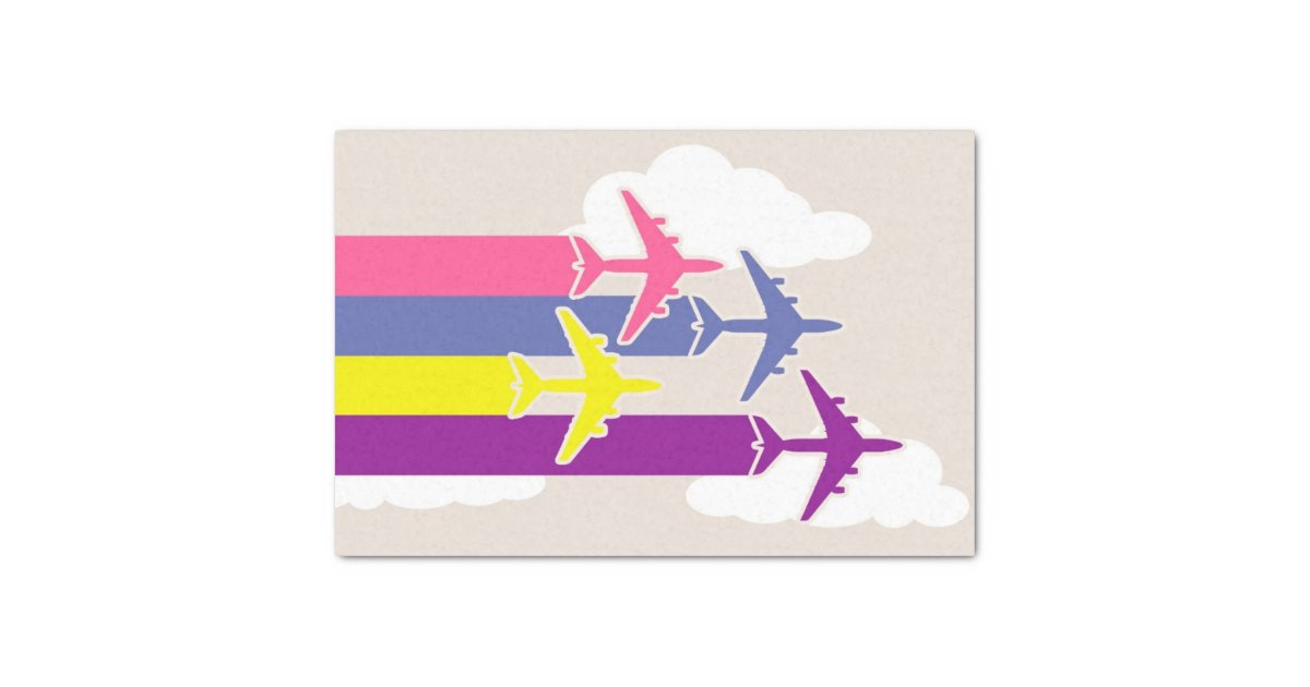 Colorful airplanes tissue paper | Zazzle