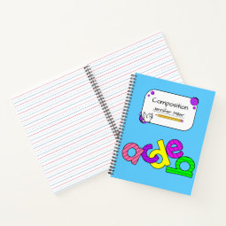 Colorful Alphabet Letters Custom Composition Notebook | Zazzle