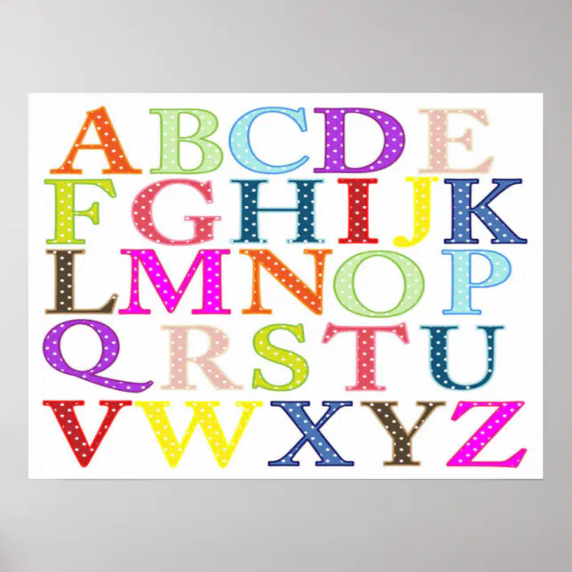 Colorful Alphabet Poster | Zazzle