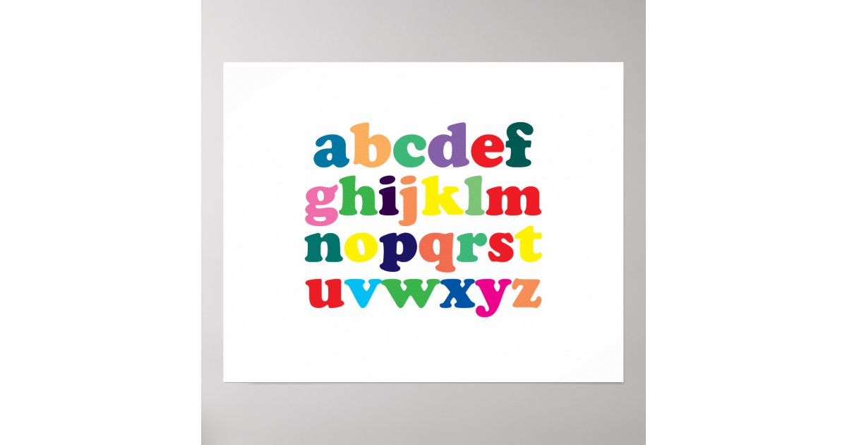 Colorful Alphabet Poster | Zazzle