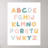 Colorful Alphabets Cute Nursery Poster | Zazzle