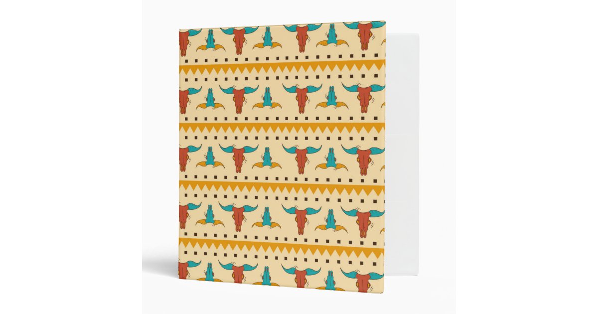 Colorful American Southwest themed pattern 3 Ring Binder | Zazzle