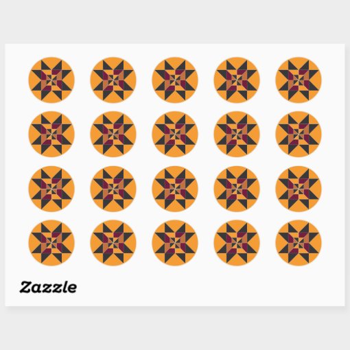 Colorful and Cozy Autumn Quilt Pattern Sticker | Zazzle