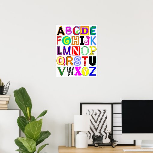 Colorful and Fun Alphabet Poster | Zazzle