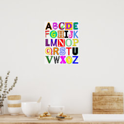 Colorful and Fun Alphabet Poster | Zazzle