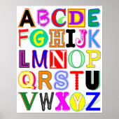Colorful and Fun Alphabet Poster | Zazzle