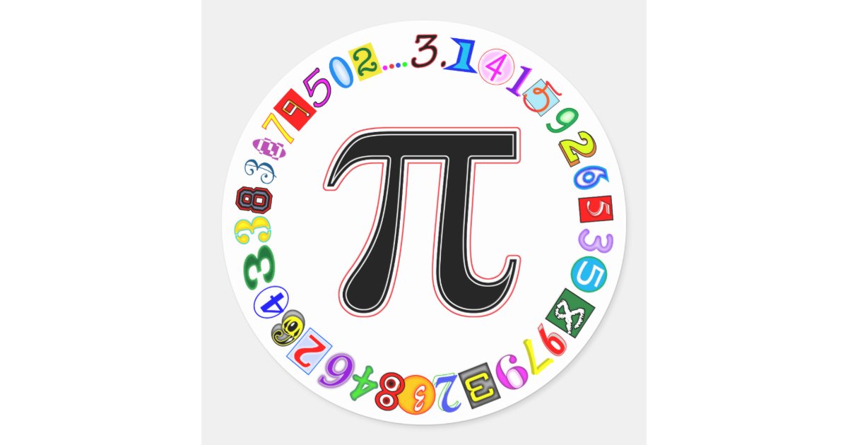 Colorful and Fun Circle of Pi Calculated Classic Round Sticker | Zazzle
