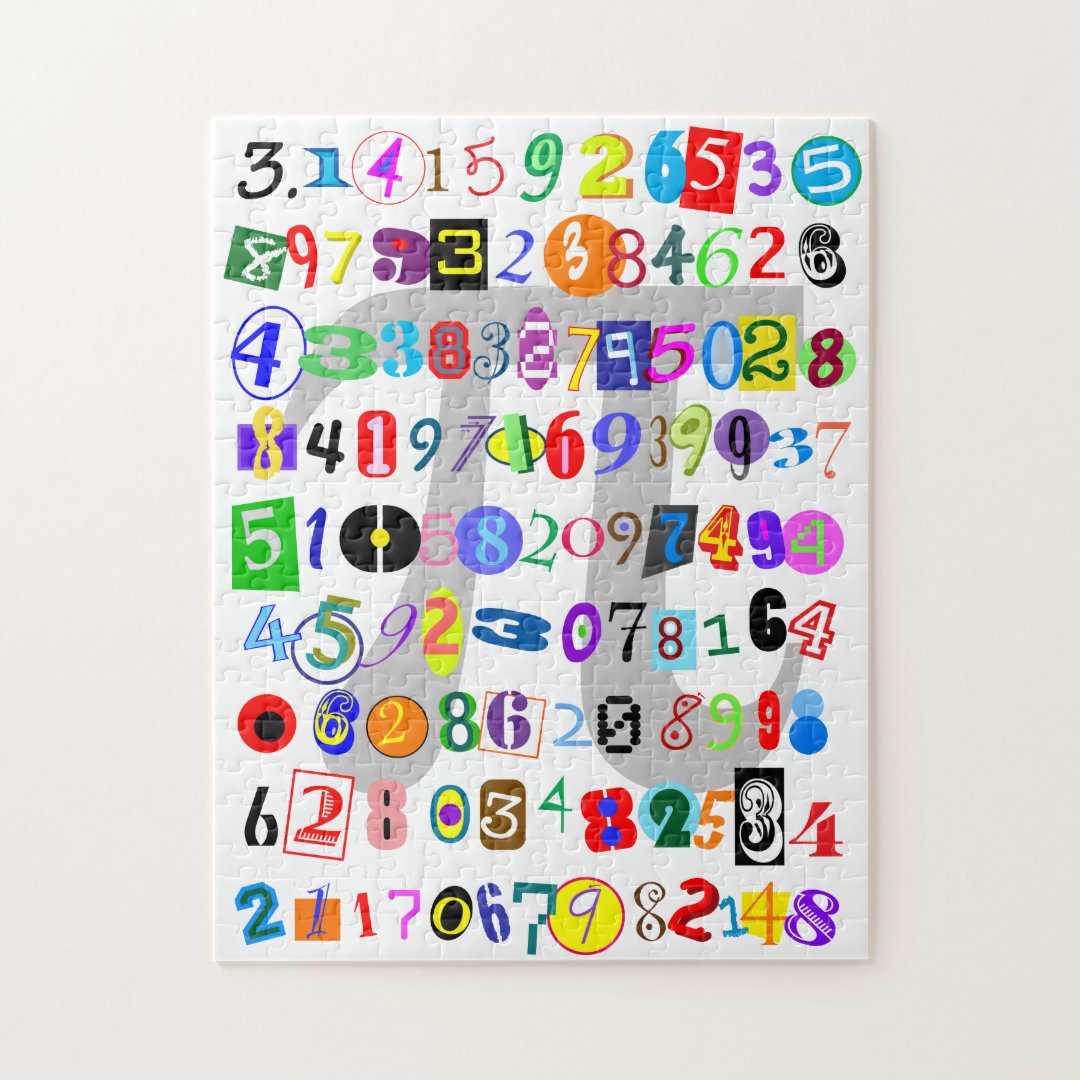Colorful and Fun Depiction of Pi Jigsaw Puzzle | Zazzle
