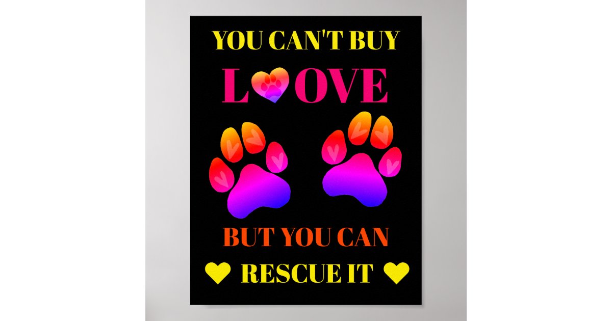 Colorful Animal Rescue and Pet Adoption Poster | Zazzle