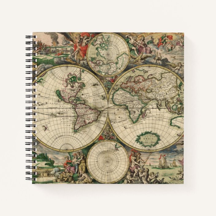 Colorful Antique World Map Notebook | Zazzle.com