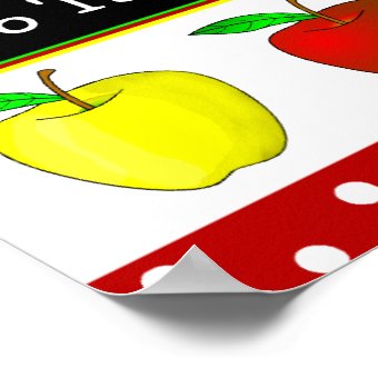 Colorful Apples School Classroom Rules Poster | Zazzle