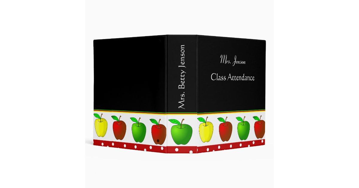 Colorful Apples Teacher's Binder | Zazzle