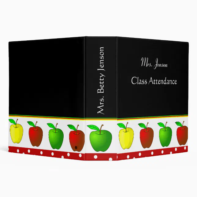Colorful Apples Teacher's Binder | Zazzle