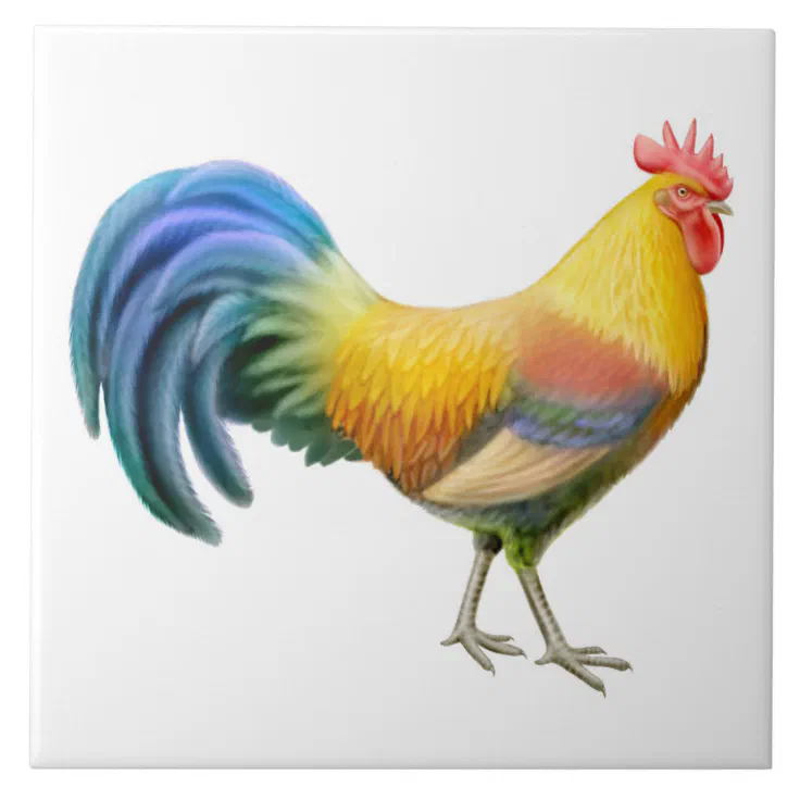 Colorful Ardenner Rooster Tile | Zazzle