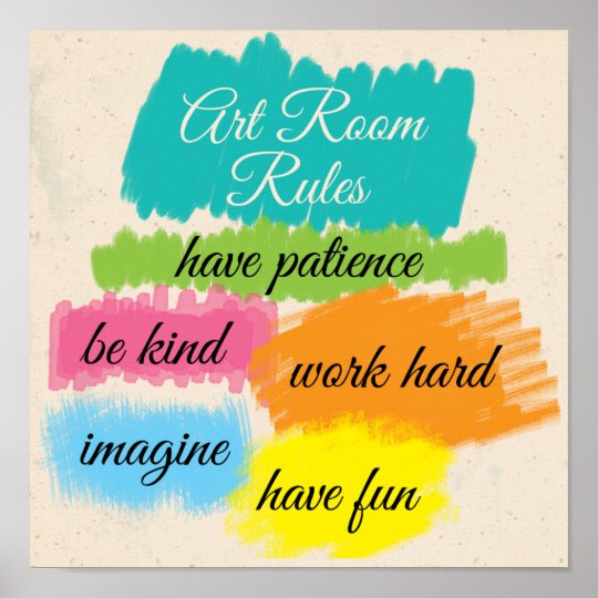 Colorful Art Classroom Rules Poster | Zazzle.com