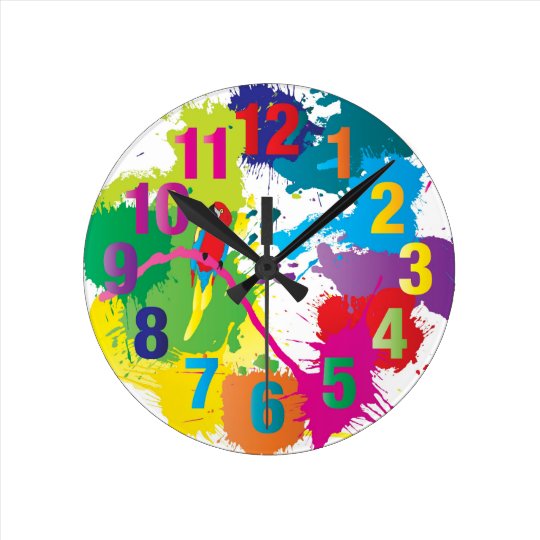 Colorful Art Clock | Zazzle.com