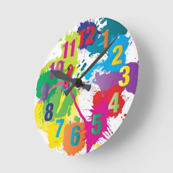 Colorful Art Clock | Zazzle