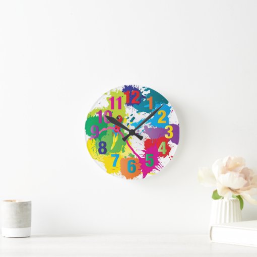 Colorful Art Clock | Zazzle