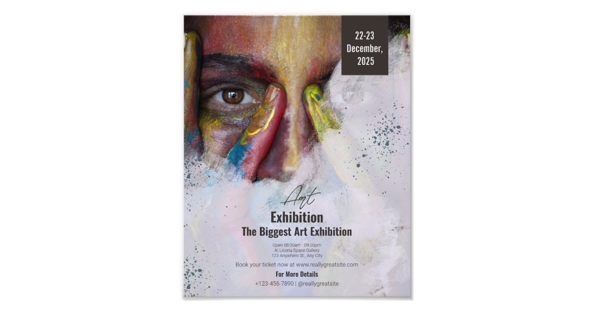Colorful Art Exhibition Flyer Portrait, Art Photo Print | Zazzle