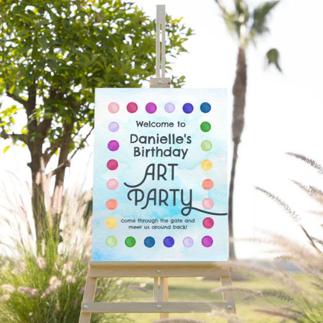 Colorful Art Party Welcome Sign | Zazzle