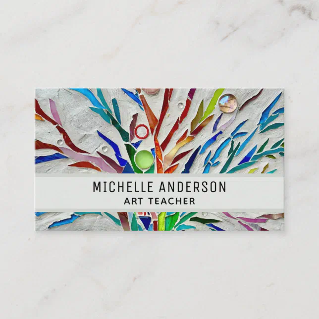 Colorful Art Teacher Business Card | Zazzle