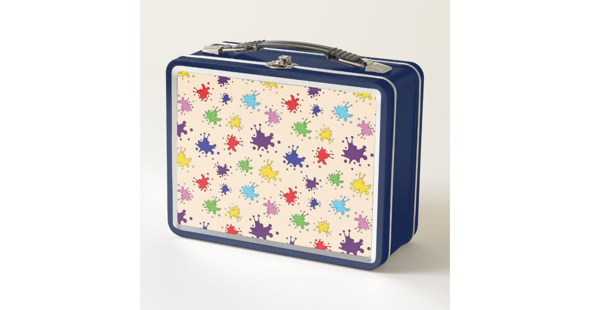 Colorful Artist Palette paint splatter ink splash Metal Lunch Box | Zazzle