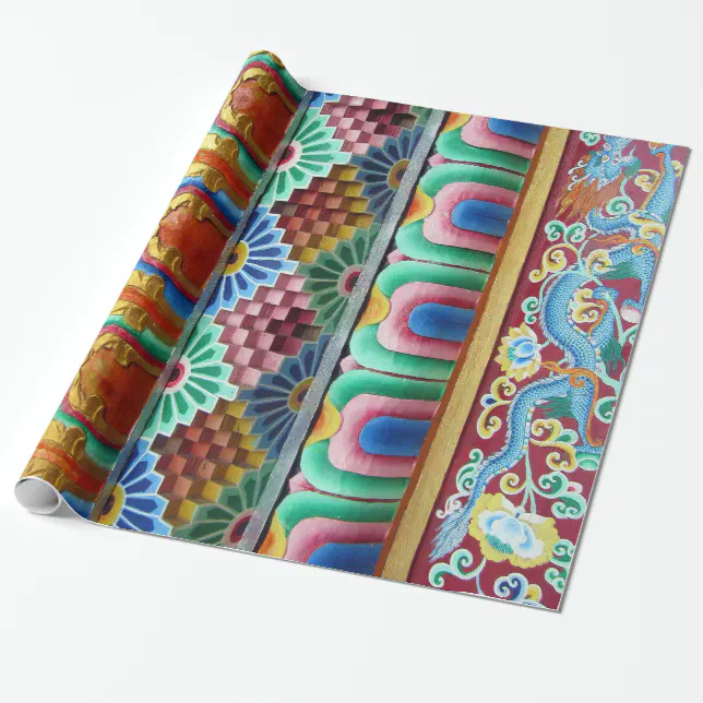 Colorful Asian Artwork Wrapping Paper | Zazzle
