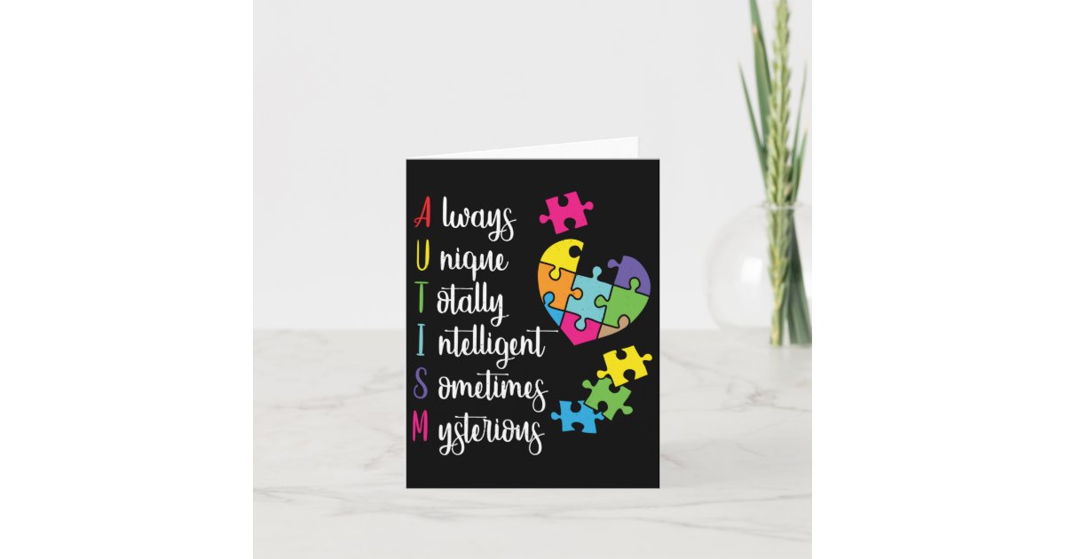Colorful Autism Awareness Gift Design For Asd Card | Zazzle