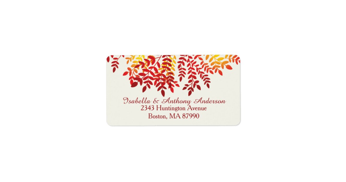 Colorful Autumn Fall Leaves Return Address Label | Zazzle