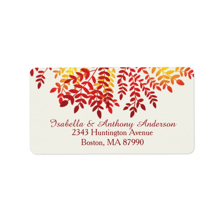 Colorful Autumn Fall Leaves Return Address Label | Zazzle