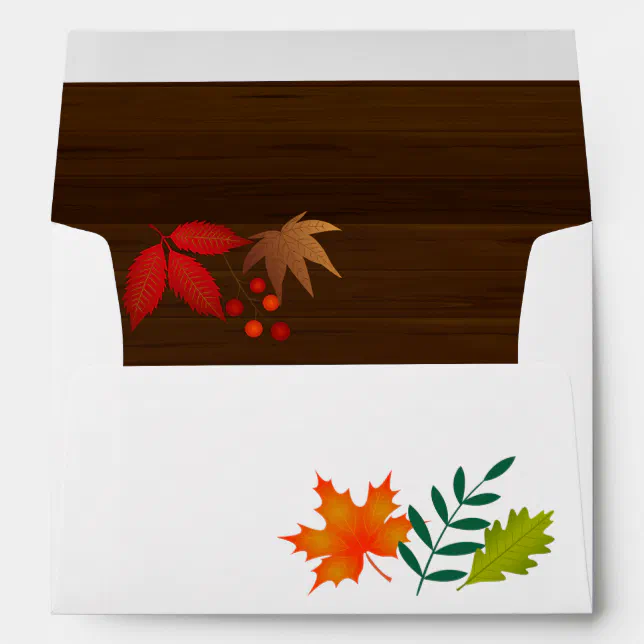 Colorful Autumn Foliage For Thanksgiving Envelope | Zazzle