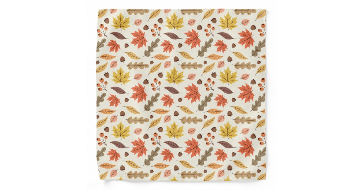 Colorful Autumn Leaf Fall Pattern Bandana | Zazzle